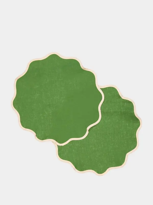 La DoubleJ Set Of 2 Rainbow Cloud Placemats - Green