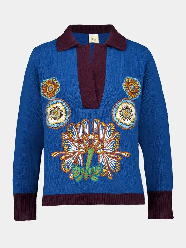 PAULA Oyester Flower Merino Wool Jumper - Multicolour