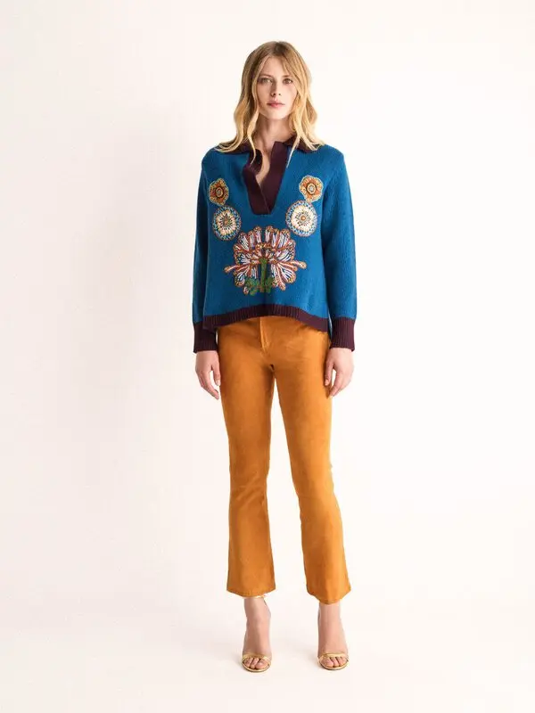 PAULA Oyester Flower Merino Wool Jumper - Multicolour