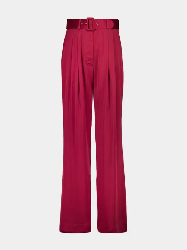 Zimmermann Loose Fit Tuck Silk Pants - Pink