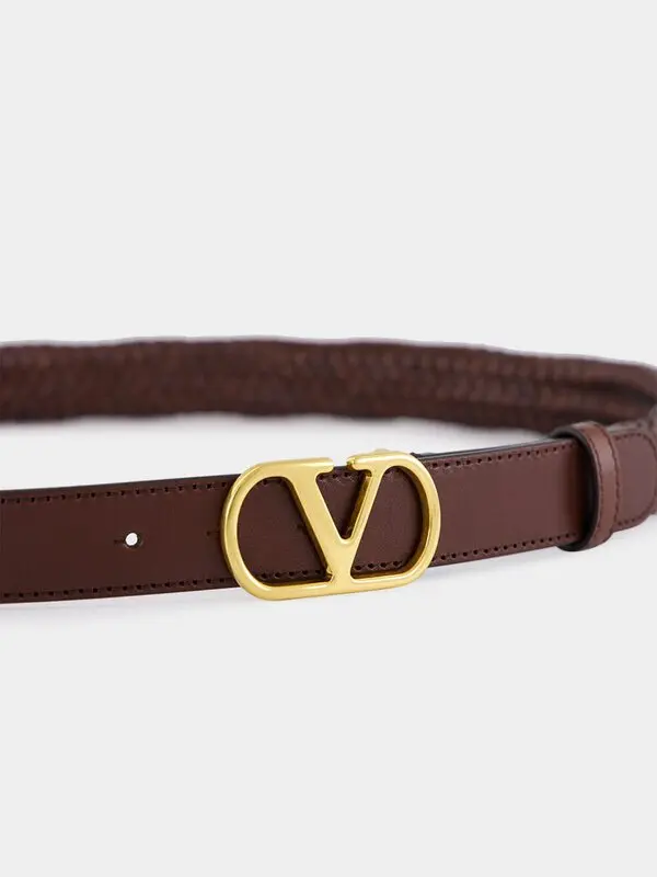 Valentino Garavani Braided Leather Vlogo Belt