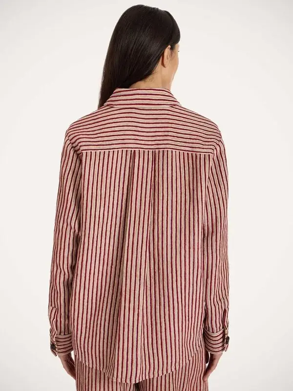 La DoubleJ Color Block Linen Corduroy Jacket - Red