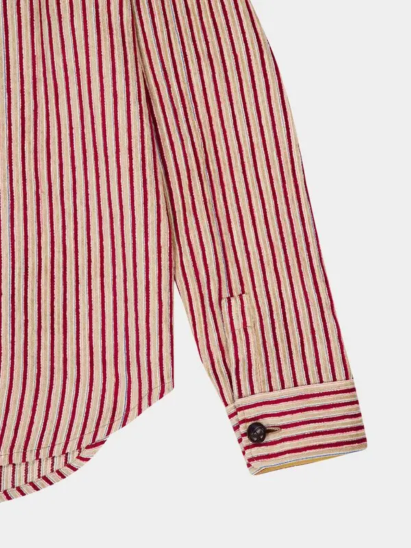 La DoubleJ Color Block Linen Corduroy Jacket - Red
