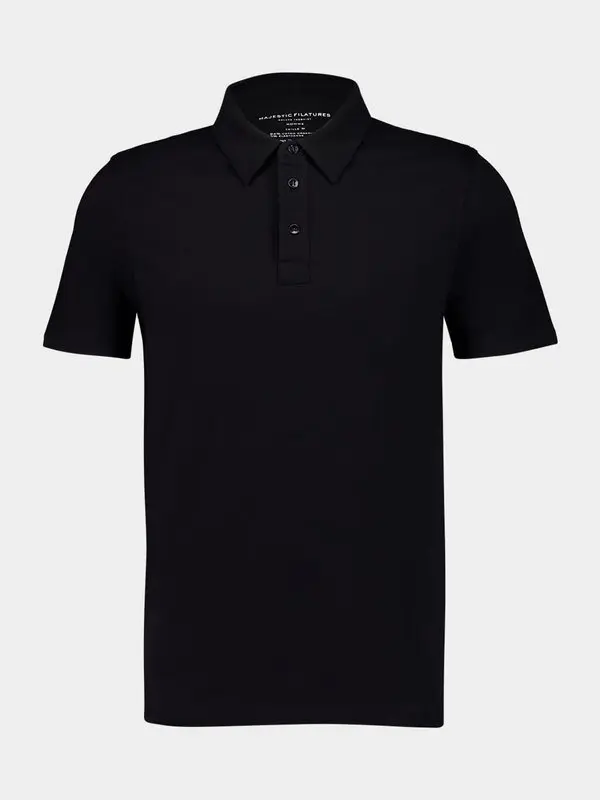 Majestic Filatures Organic Cotton Polo Shirt - Black