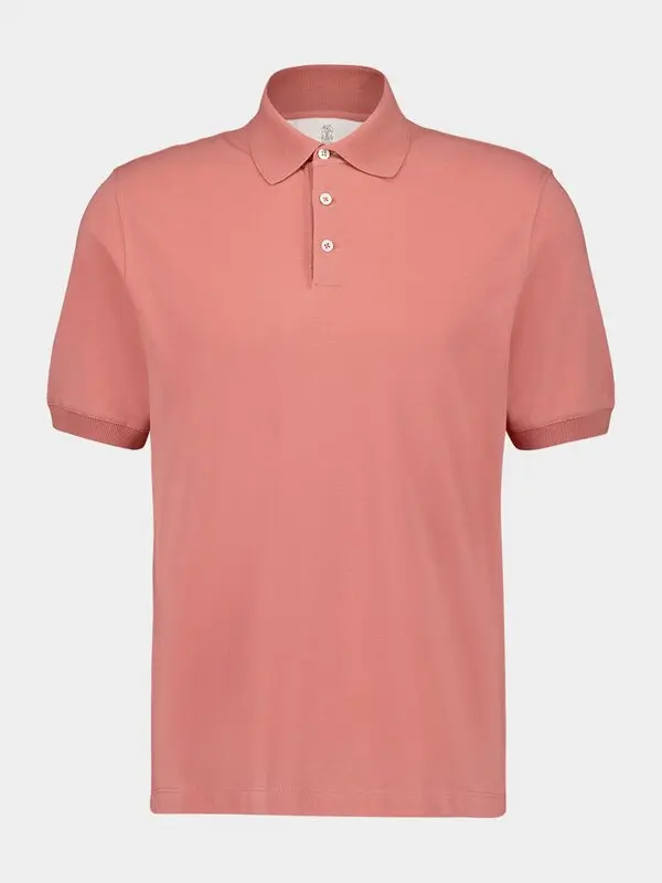 Brunello Cucinelli Salmon Short-sleeved Polo Shirt - Pink