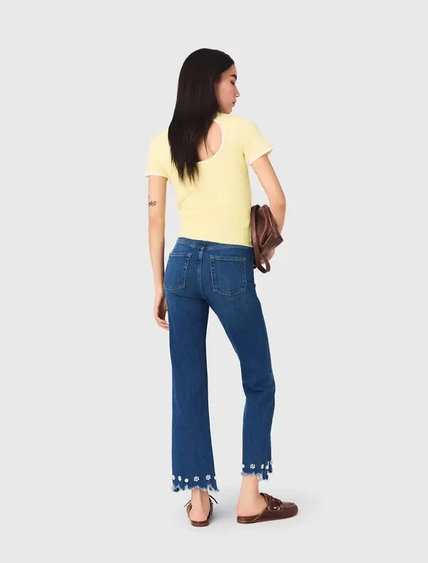 Maje Beaded Bootcut Jeans