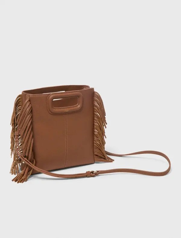 Maje Grained Leather M Bag With Fringe Detail