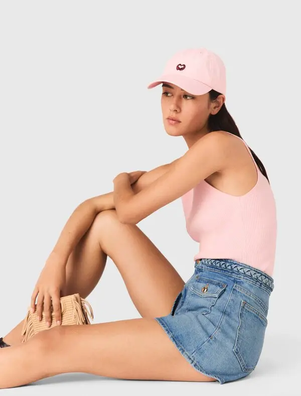 Maje Braided Belt Denim Shorts