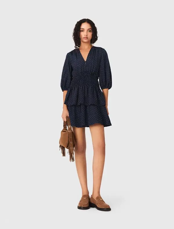 Maje Ruffled Rhinestone Dress