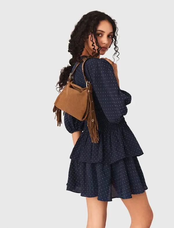Maje Ruffled Rhinestone Dress