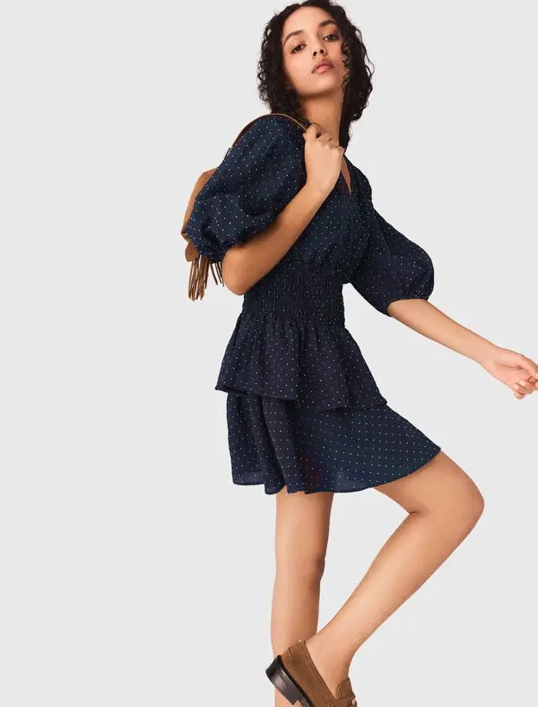 Maje Ruffled Rhinestone Dress