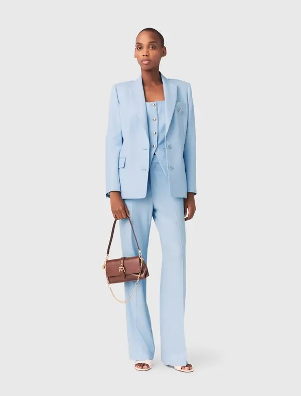 Maje Viscose Suit Jacket - Blue Sky