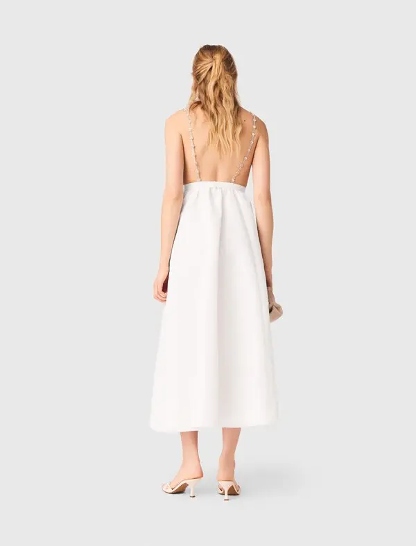 Maje Jeweled Taffeta Maxi Dress