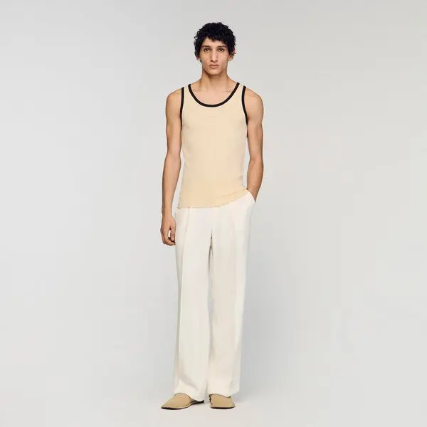 Sandro Cotton Vest Top With Patch