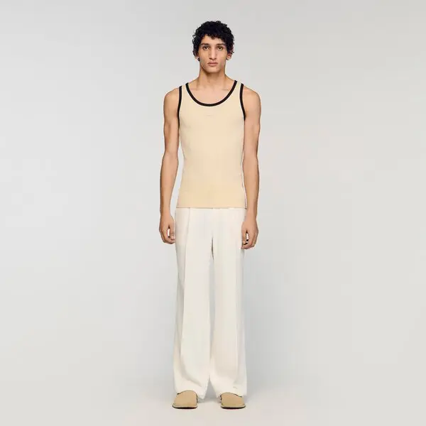 Sandro Cotton Vest Top With Patch