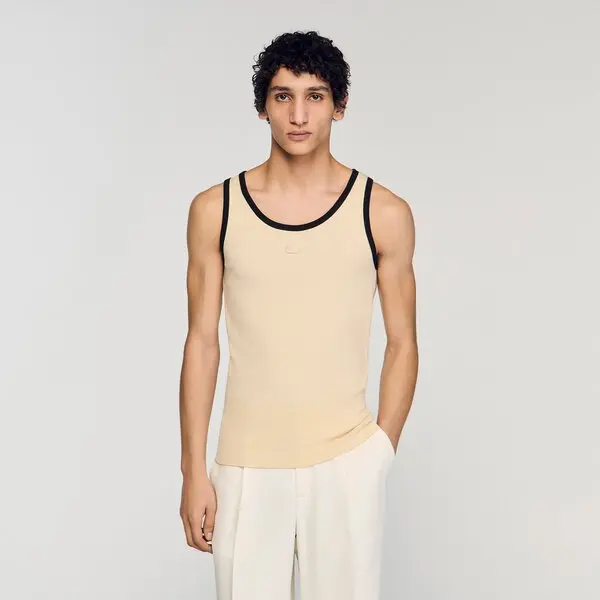 Sandro Cotton Vest Top With Patch