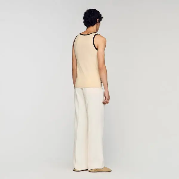 Sandro Cotton Vest Top With Patch
