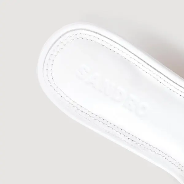 Sandro Smooth Leather Heeled Mules - White
