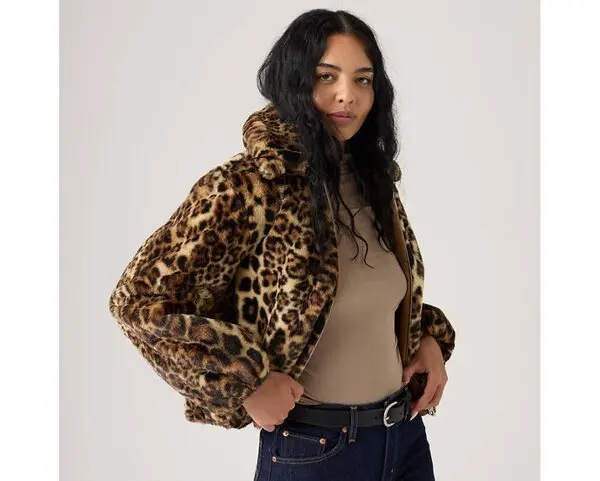 LEVI'S Elle Sherpa Jacket - Leopard