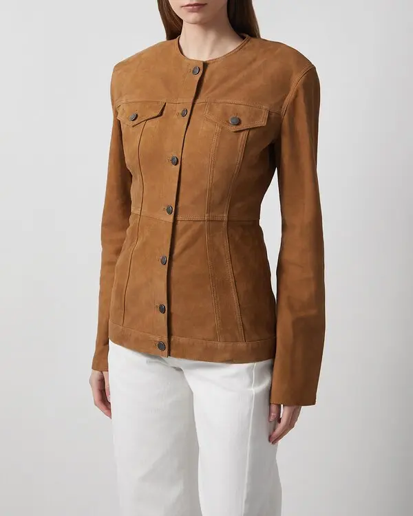HAIKURE Tempe Suede Jacket - Chocolate