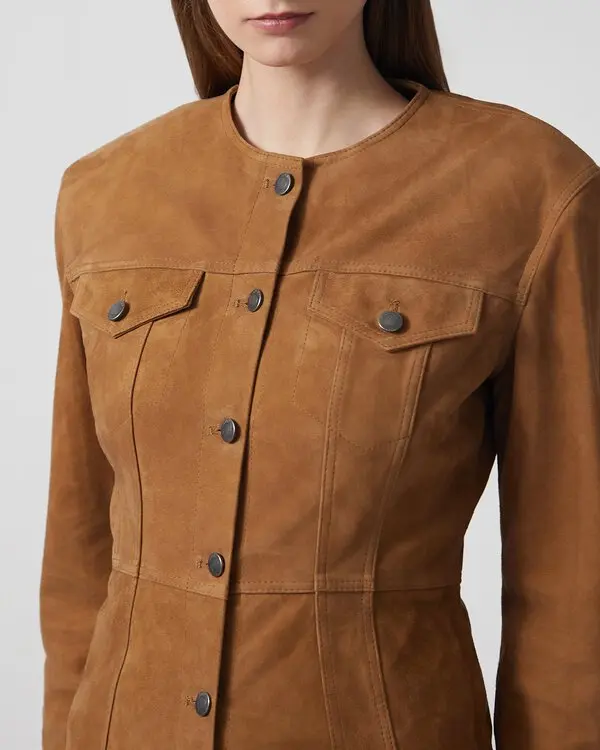 HAIKURE Tempe Suede Jacket - Chocolate