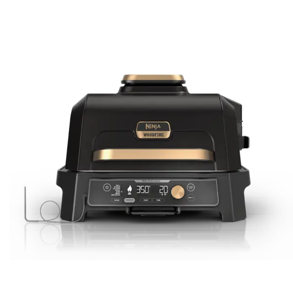 NINJA Woodfire Pro Connect Premium Xl Outdoor Grill & Smoker, Black & Gold In Black /gold - Black/gold