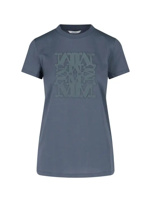 Max Mara Logo Embroidery T-shirt - Gray