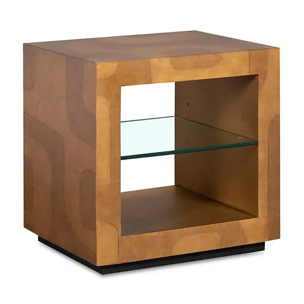 VANGUARD FURNITURE Calder Rectangular End Table - Brass/black