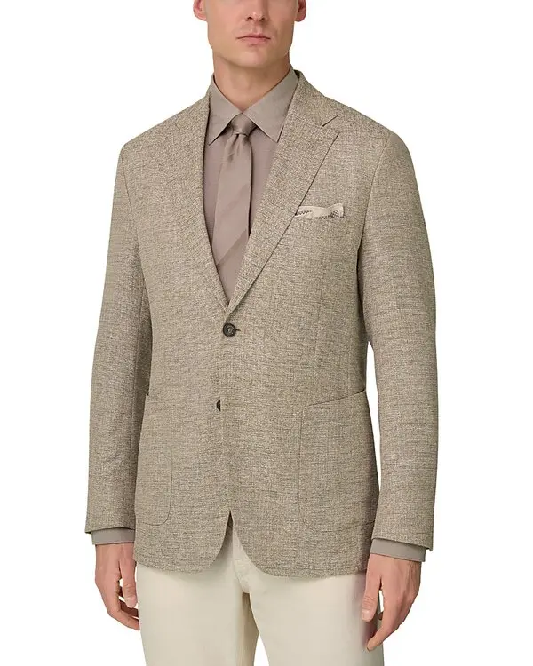 Boggi Milano Micro Textured Wool Suit Jacket - Beige
