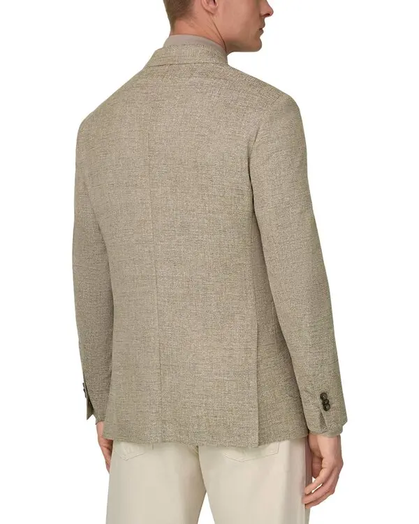 Boggi Milano Micro Textured Wool Suit Jacket - Beige