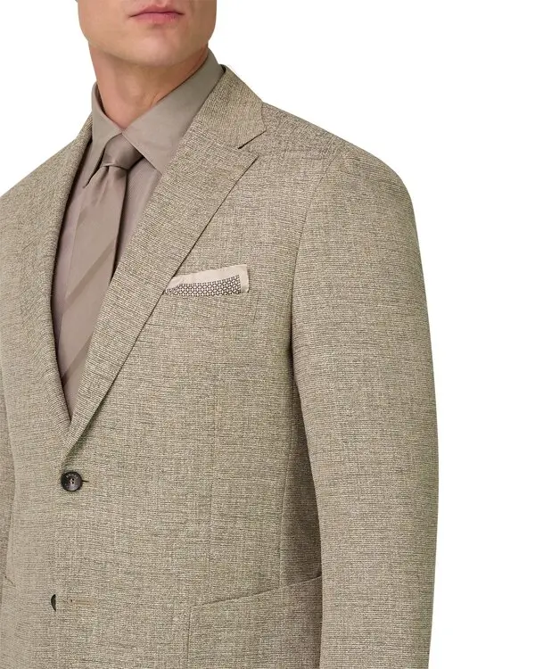 Boggi Milano Micro Textured Wool Suit Jacket - Beige