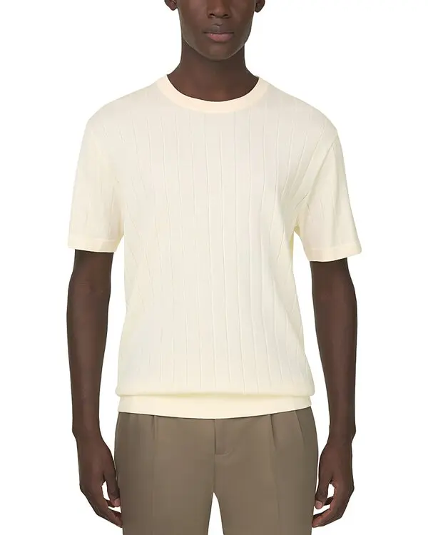 Boggi Milano Cotton Silk Crewneck T-shirt - Cream