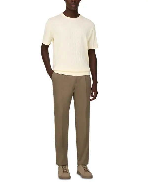 Boggi Milano Cotton Silk Crewneck T-shirt - Cream
