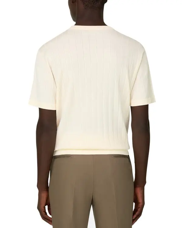 Boggi Milano Cotton Silk Crewneck T-shirt - Cream
