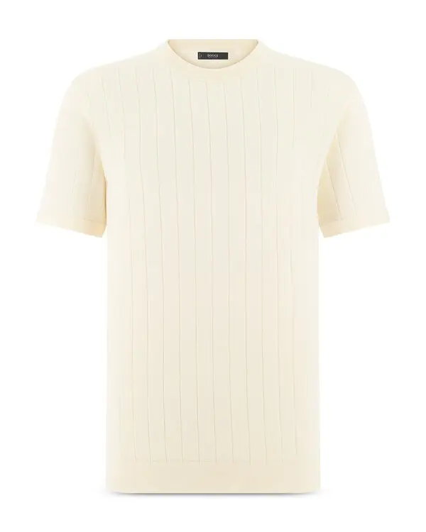 Boggi Milano Cotton Silk Crewneck T-shirt - Cream