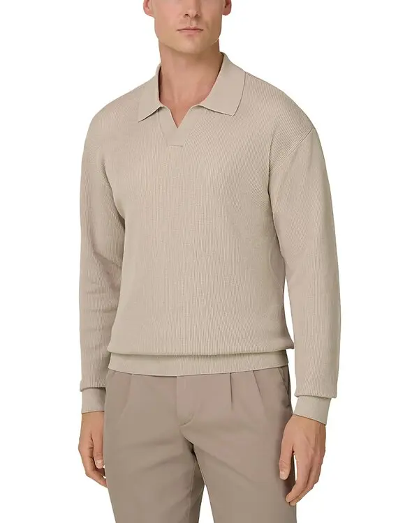 Boggi Milano Cotton Silk Polo Shirt - Sand