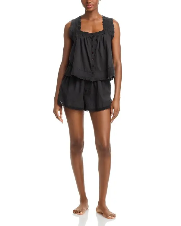 The Great. The Eyelet Tank - Black