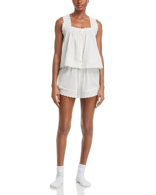 The Great. The Eyelet Tape Shorts - True White