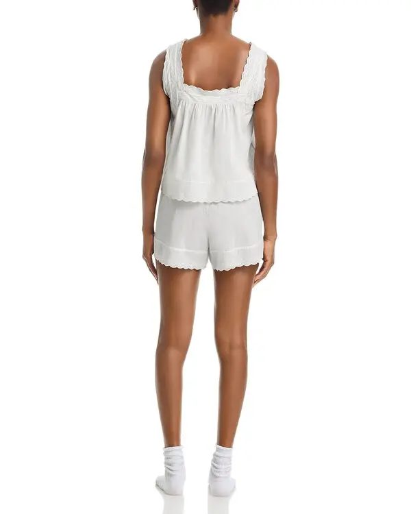 The Great. The Eyelet Tape Shorts - True White