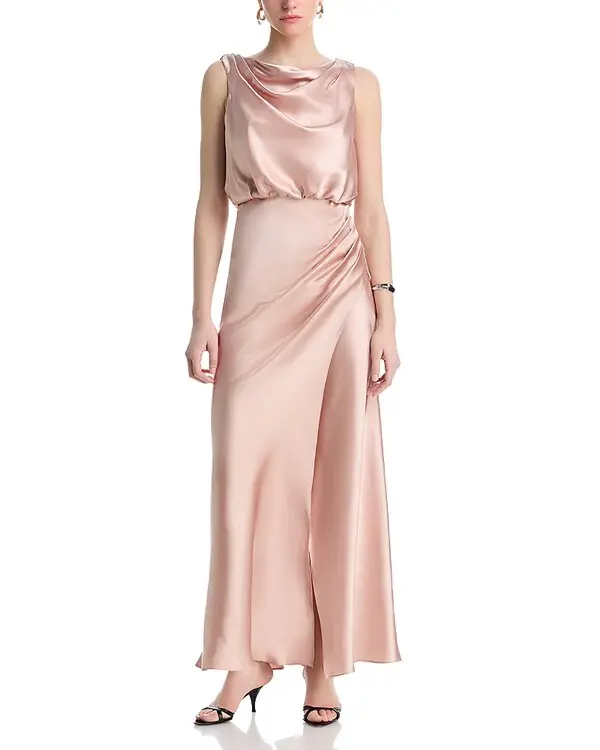 Aqua Draped Maxi Dress