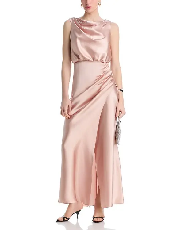 Aqua Draped Maxi Dress