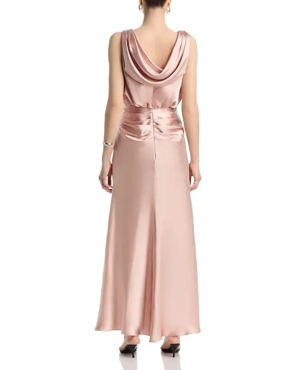 Aqua Draped Maxi Dress