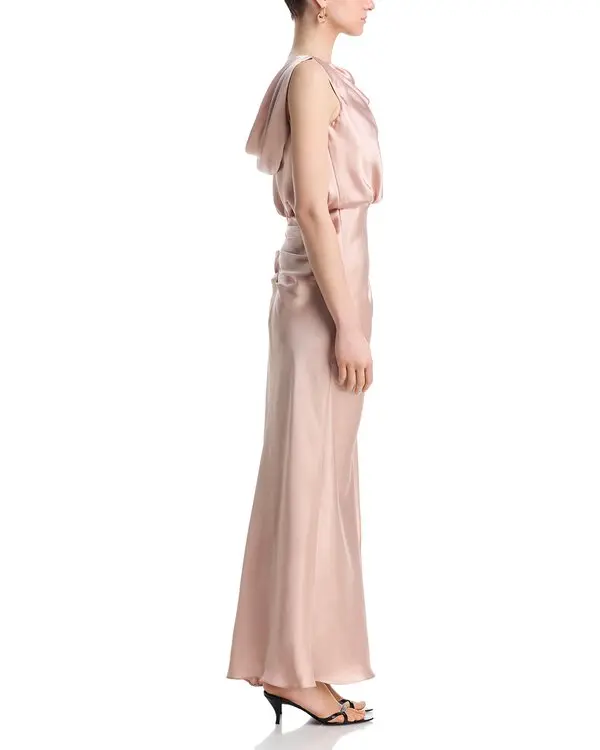 Aqua Draped Maxi Dress