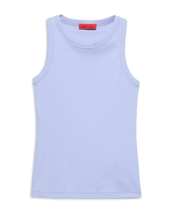 Max & Co. Ribbed Racerback Tank Top - Light Blue