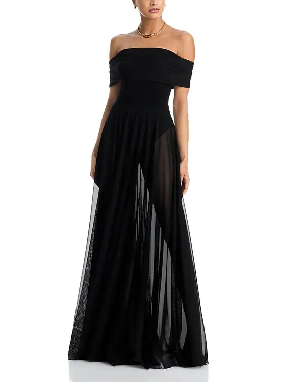 Norma Kamali Sleeveless Cowl Neck Flared Gown - Black