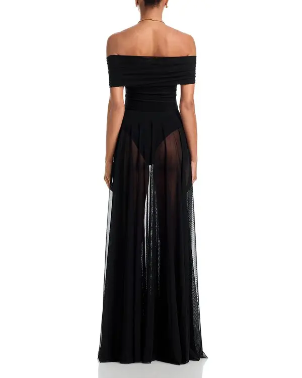 Norma Kamali Sleeveless Cowl Neck Flared Gown - Black