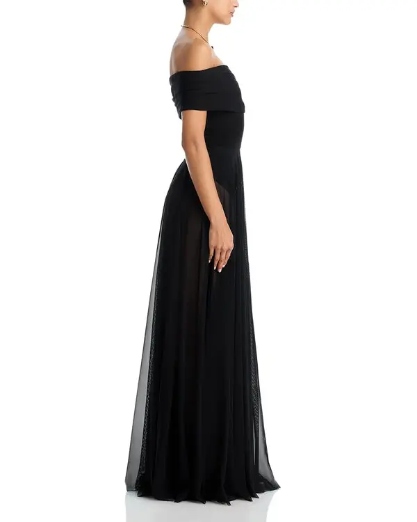 Norma Kamali Sleeveless Cowl Neck Flared Gown - Black