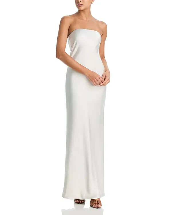 Norma Kamali Bias Strapless Gown - Porcelain