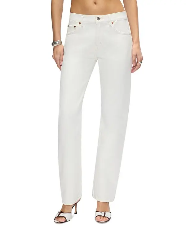 RE/DONE Mid Rise Blondie Straight Crop Jeans - Crema