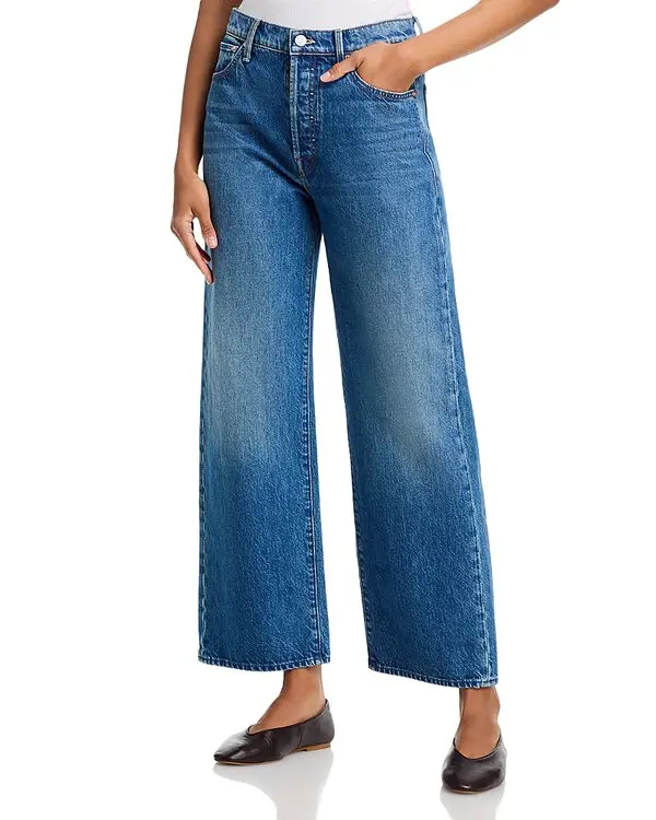 MOTHER The Dodger Button Flood Jeans - Green Thumb